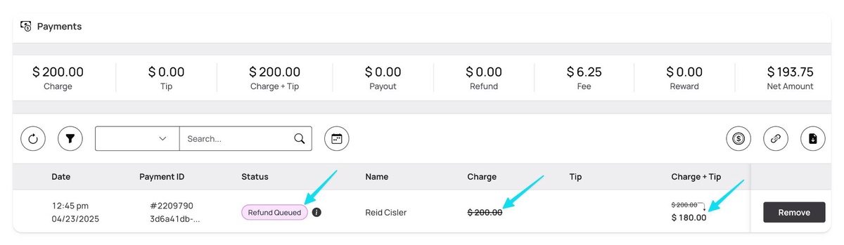 Payments tab - Aeropay | Merchant Knowlege Base