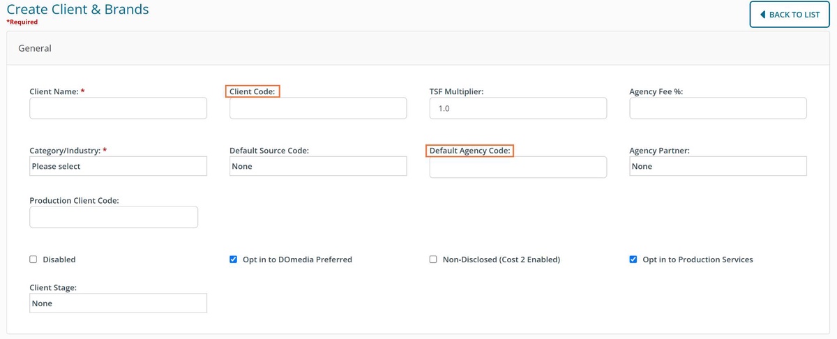 Buyer: How to Add a Client Code and Agency Code - DOmedia Support Hub