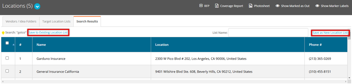How Do I Save Search Results in a Map as a Target Location List ...