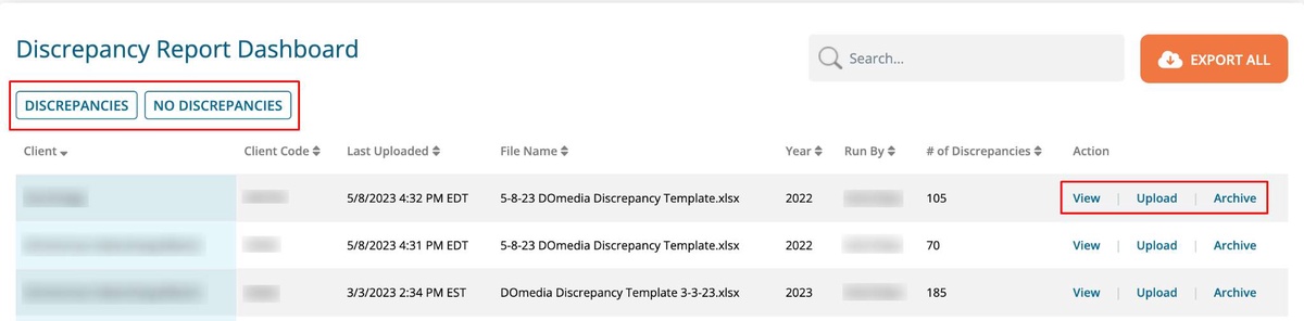 Buyer: Discrepancy Reports