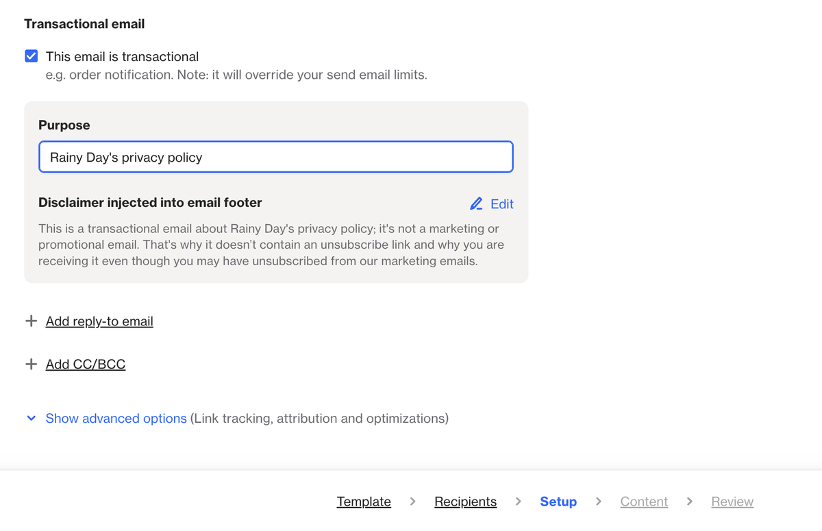 Making campaign messages transactional - Ortto help