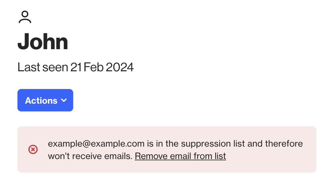 Email suppression list - Ortto Knowledge Base | Help Center & Documentation