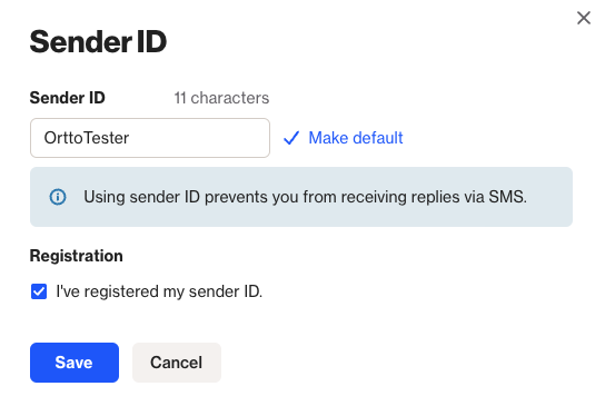 Sender IDs - Ortto help