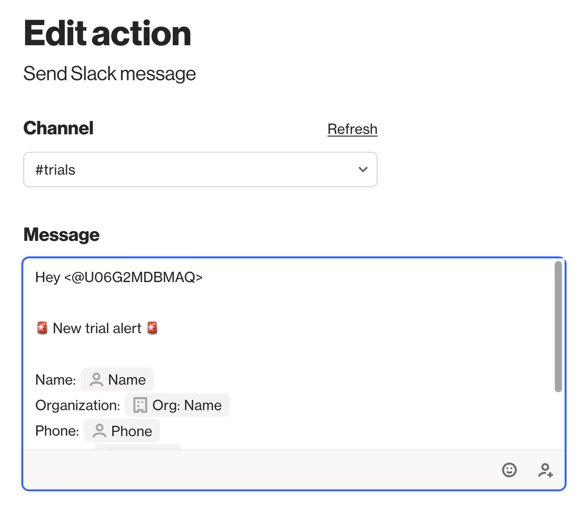 How to format a Slack message - Ortto help