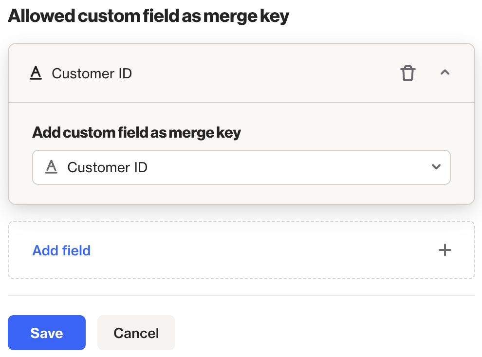 Setting a custom field as a tracking code merge key - Ortto help