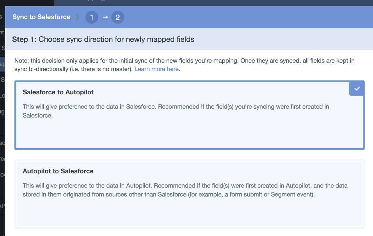 Autopilot: Configure Salesforce field mappings - Ortto Knowledge Base | Help Center & Documentation