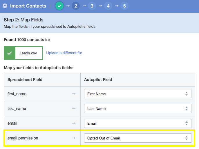 Autopilot: Specify email permission when importing - Ortto Knowledge ...