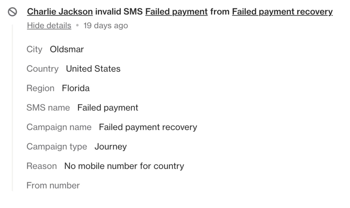 SMS numbers - Ortto help