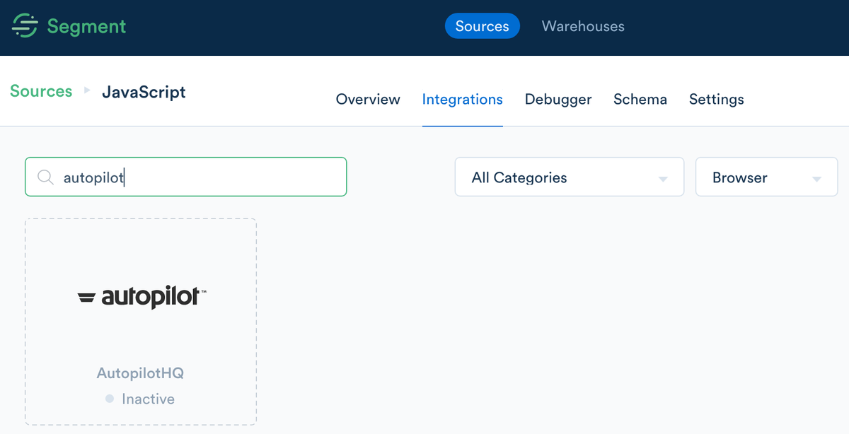 Autopilot: Setup - Segment Destination - Ortto help