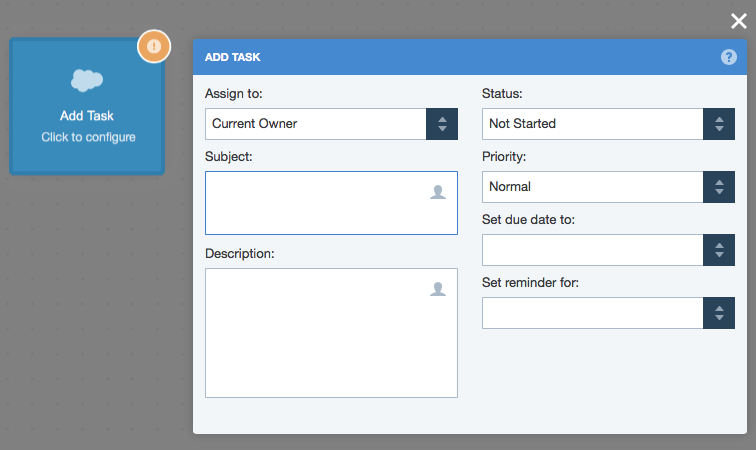 Autopilot: Action - Add Salesforce Task - Ortto help