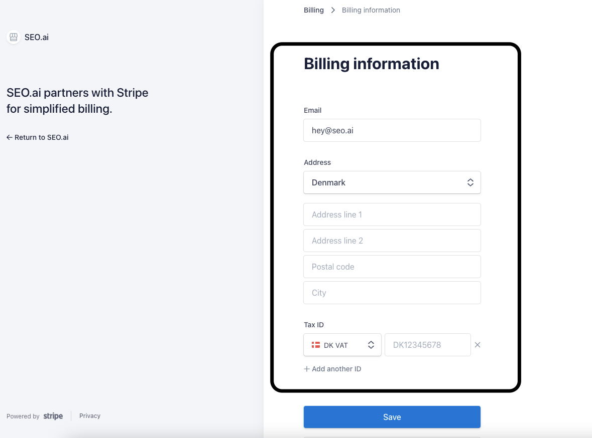 How to update billing information (Tax/VAT, Company info) - Support How to update billing information (Tax/VAT, Company info) - Support