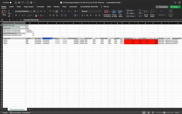 Buyer: Discrepancy Reports