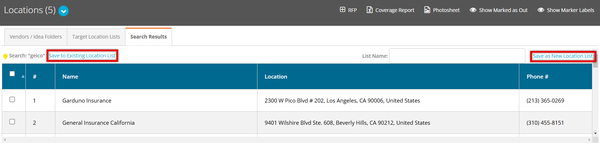 How Do I Save Search Results in a Map as a Target Location List ...