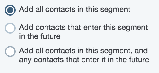 Autopilot: List/Segment trigger options - Ortto help