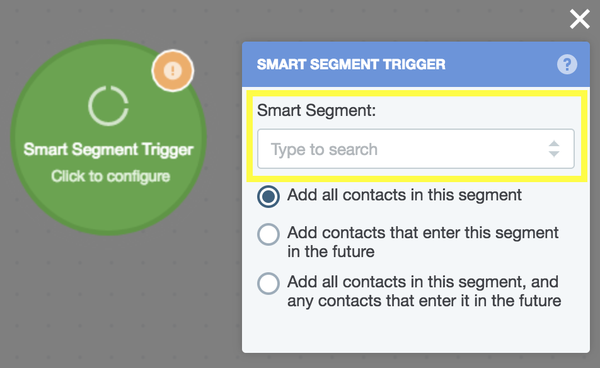 Autopilot: List/Segment trigger options - Ortto help