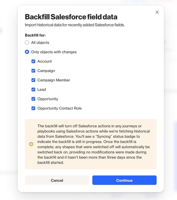 Backfilling Salesforce Data - Ortto help