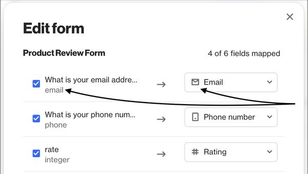 Typeform integration - Ortto help