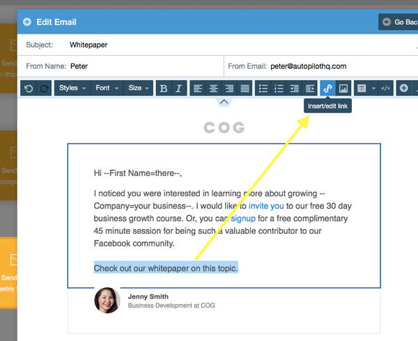Autopilot: How do I attach a file to my email? - Ortto help