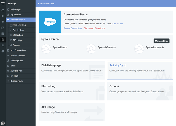 Autopilot: Sync the Activity Feed with Salesforce's Activity History ...