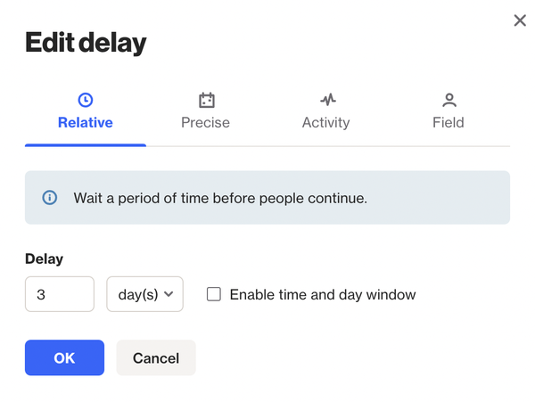What happens to delay shapes when journeys are switched ON/OFF - Ortto help
