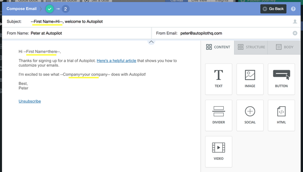 Autopilot: Use fallbacks (i.e. defaults) in personalization variables - Ortto help