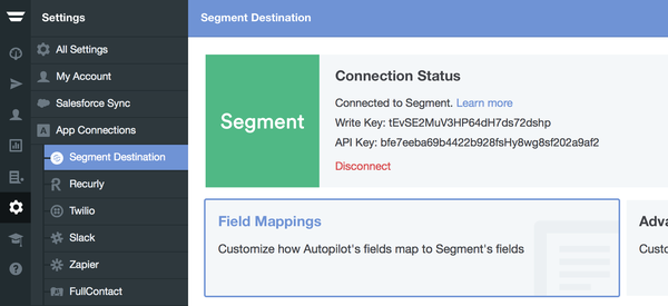 Autopilot: Setup - Segment Destination - Ortto help